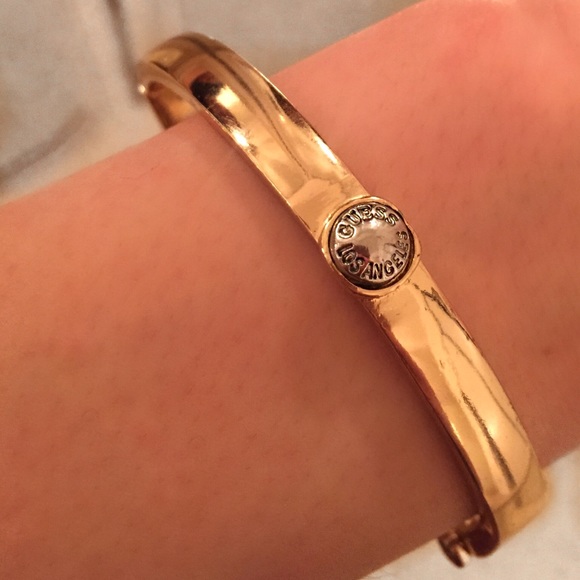 Guess | Jewelry | Guess Logo Gold Bangle | Poshmark